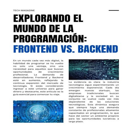 Explorando El Mundo De La Programación Frontend Vs Backend Pdf 