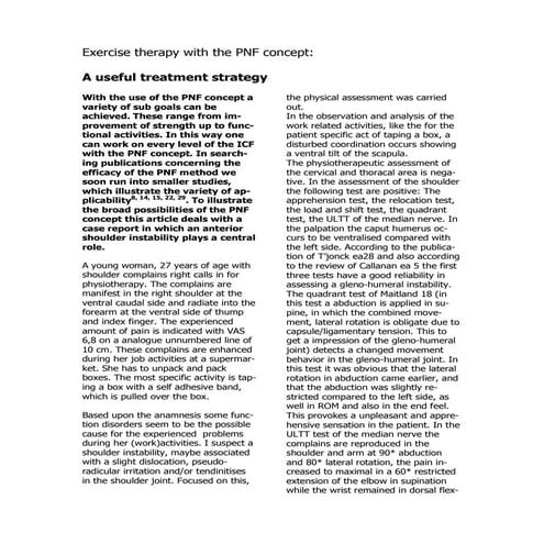 Exercise therapy with the PNF concept | PDF