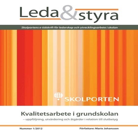 Artikel i skolporten kvalitetsarbete i grundskolan | PDF