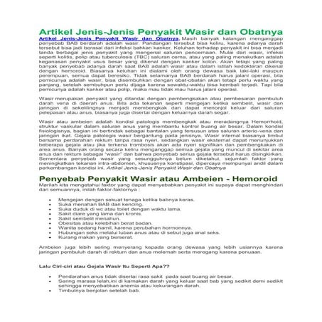 Artikel jenis jenis penyakit wasir dan obatnya | PDF