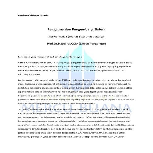 SIM, Ratna Ayu Febrianti, Hapzi Ali, Pengguna dan Pengembang Sistem ...