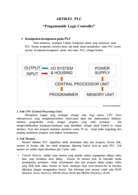 PLC DASAR Programable Logic COntroller Basic | PPTX