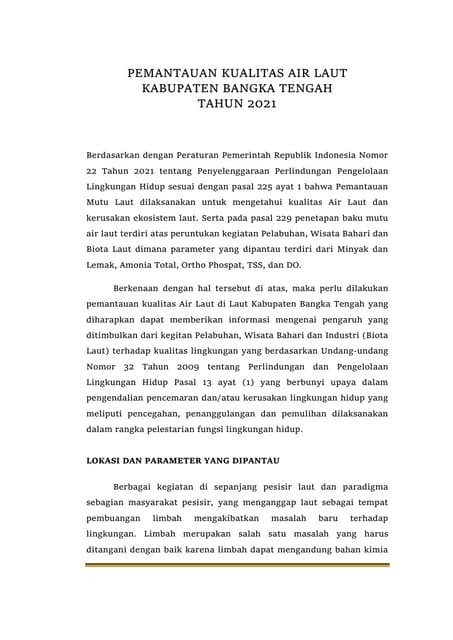 Intrusi Air Laut (Kawasan Pondol, Manado) | PPT