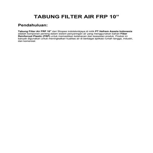 Artikel Tabung Filter Air FRP 10". .docx