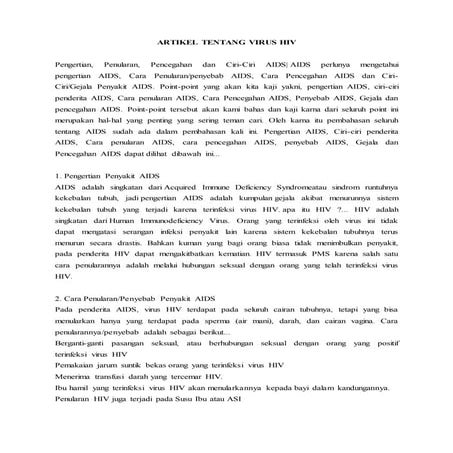 Artikel tentang virus hiv | DOCX