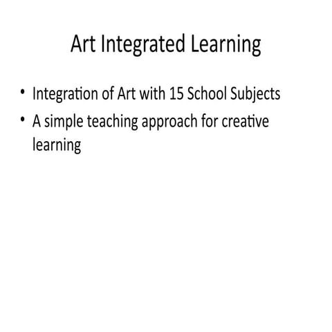 Module 3: Art Integrated Learning | PPT