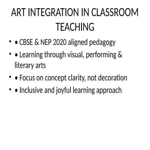 Art_Integration_Workshop and the basics of art integration | PPTX