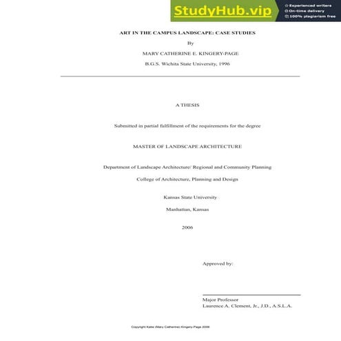 Art In The Campus Landscape Case Studies | PDF
