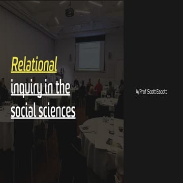 Relational Inquiry in the Social Sciences | PPT