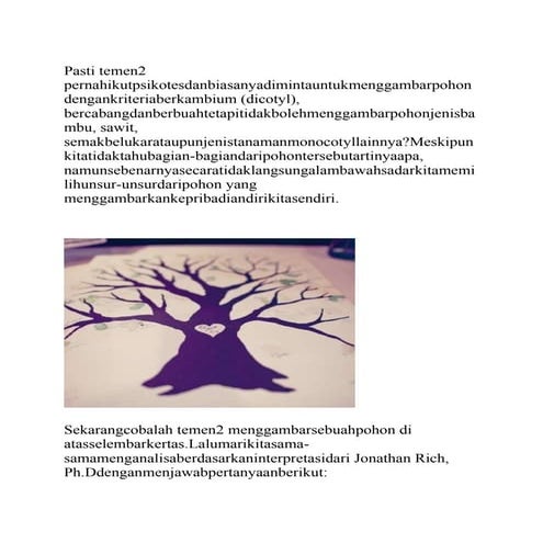 Penielasan Tes Baum Draw A Tree Tes Gambar Pohon | PDF