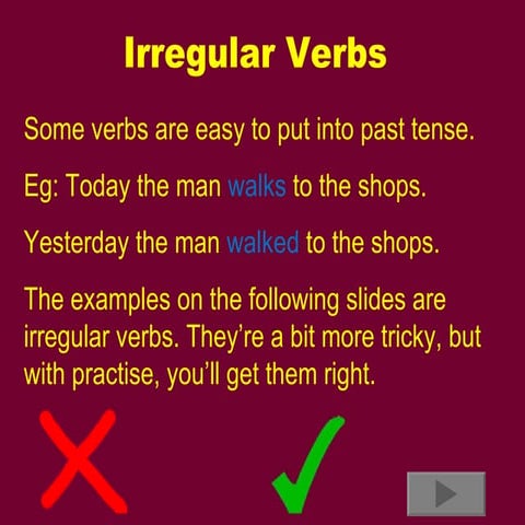 Art irregular verbs | PPT