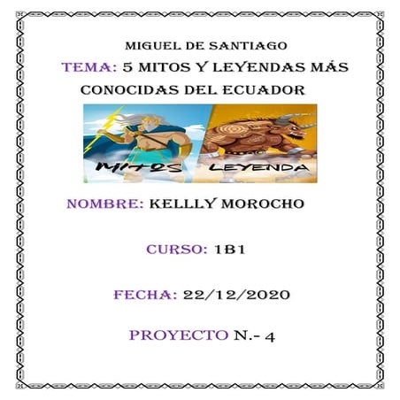 memoria de los 5 mitos y leyendas más conocidas del Ecuado | PDF