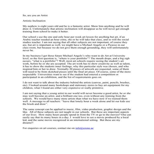 Artistic inclination | DOC