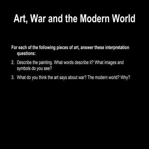 Artistic Reactions To War History Alive | PPT