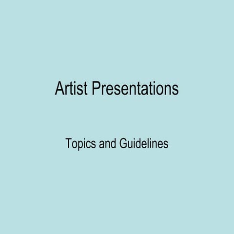 Artist presentation | PPT