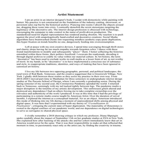 Artist statement | PDF