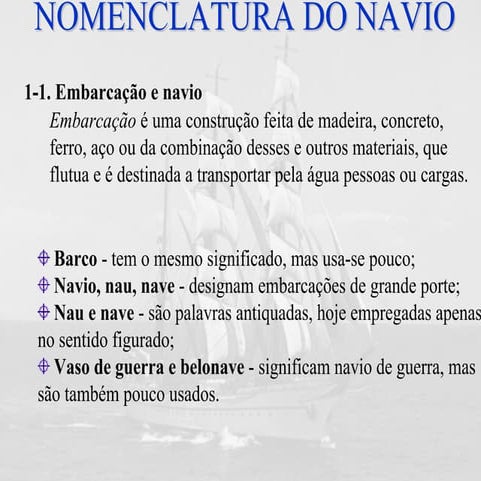 Aula 2 nomenclatura do navio - parte 2 | PDF