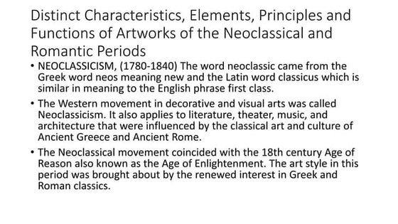 Neo Classical Art which shows in details | PPT