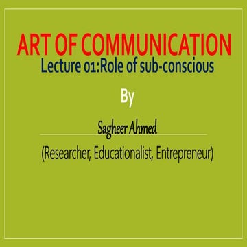 Art of communication(Lecture No:01) | PPT