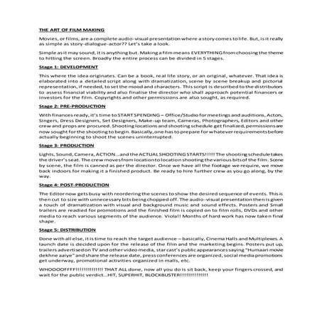 Art of film making (1) | DOCX