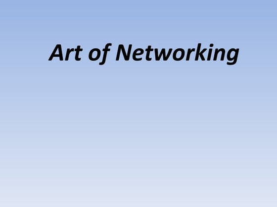 Networking powerpoint | PPT | Career Advice | Careers