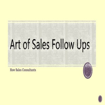 Art of Sales Follow Up - How to follow up with customers once sales is ...