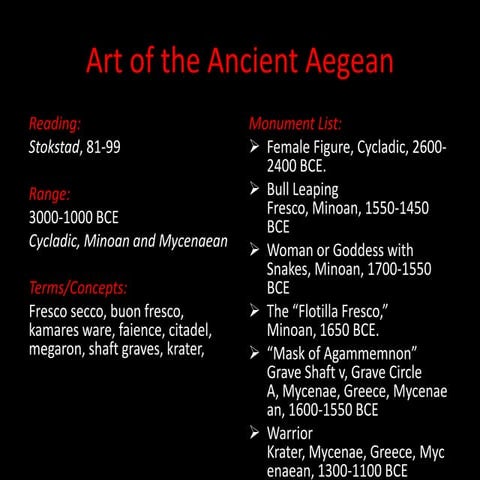 Art of the ancient aegean upload | PPTX