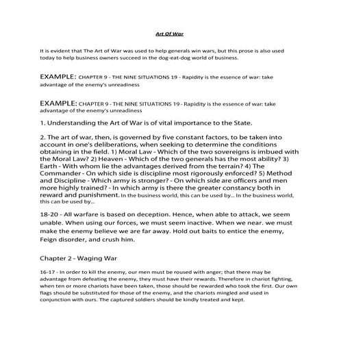 Art Of War Quotes | DOCX