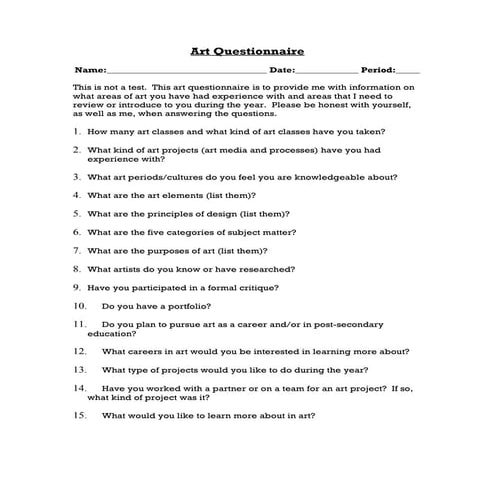 Art questionnaire | DOC