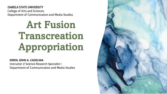 Element of art, Transcreation and usions and overlapping and ...