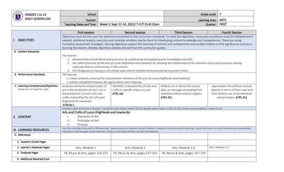 DLL Contemporary Philippines arts from the Region | DOCX | Educational ...