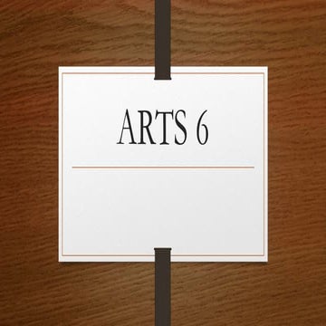 Arts for daily- discussions for grade 6 lesson | PPTX