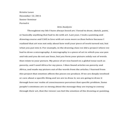 Arts analysis | DOCX