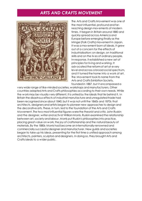 The arts and crafts movement | PPTX