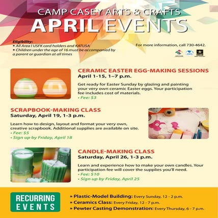 Arts and Crafts Events for April | PDF