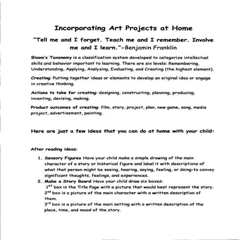Arts in the PYP Handout | PDF