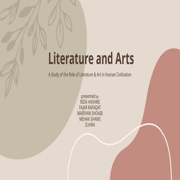 Art's & Humanities, the basic of literature and Art's | PPTX
