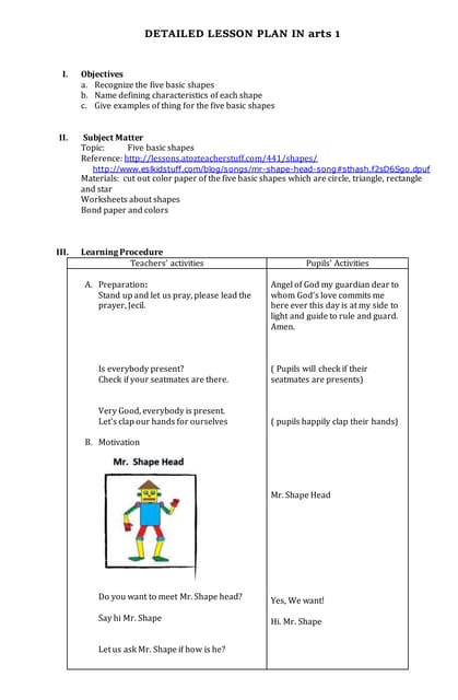 Detailed Lesson Plan in English For Kindergarten | DOCX