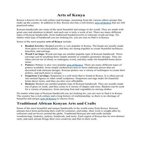 arts of kenya | DOCX