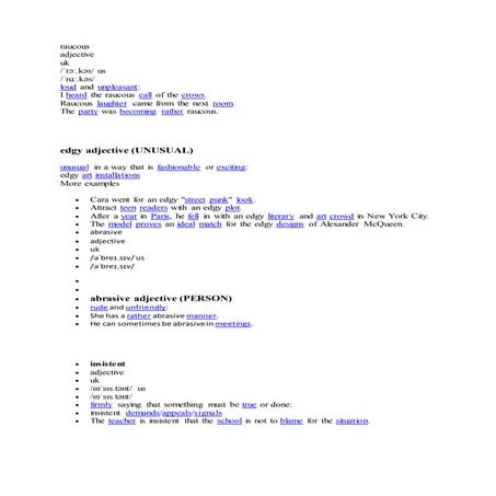Arts vocabulary | PDF
