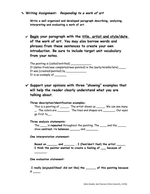 Responding to art | PPTX | Arts and Crafts | Hobbies & Interests