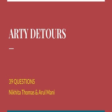 ARTY DETOURS by prof. Arul Mani and Prof. Nikhita Thomas | PDF