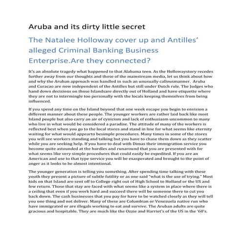 Aruba and its dirty little secret | DOCX