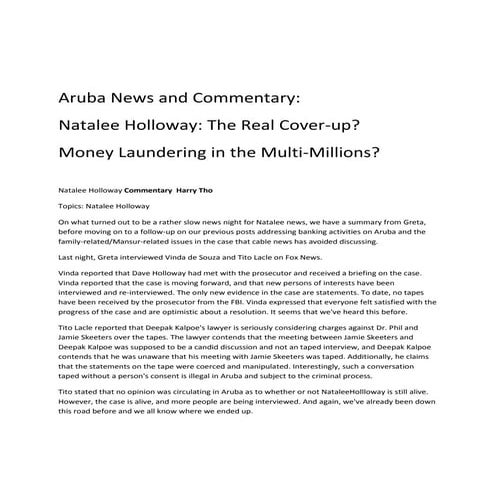Aruba news and commentary | DOCX | Business Banking & Finance | Business