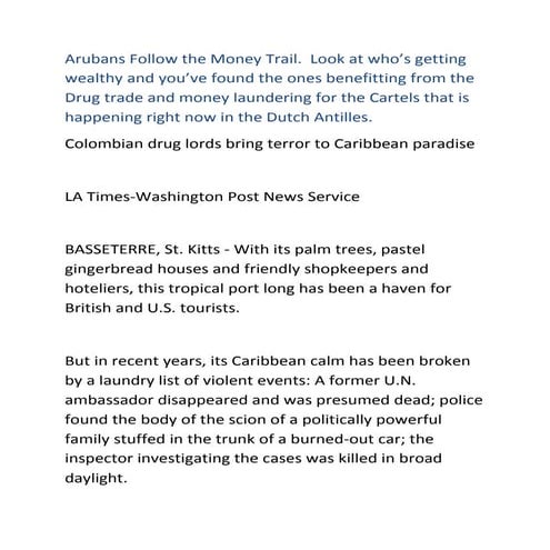 Arubans follow the money trail | DOCX
