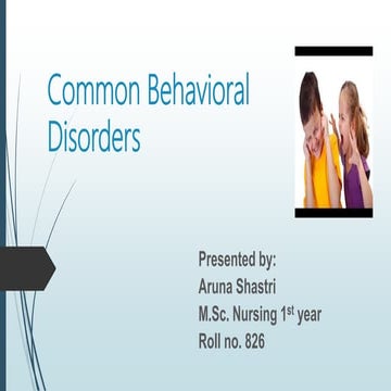 behavioral disorder | PPTX