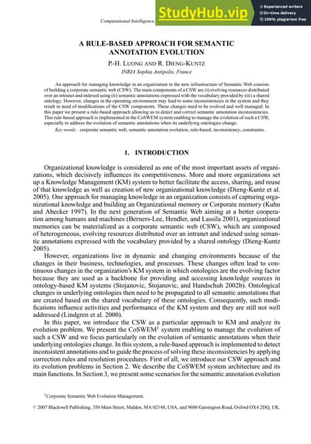 A Rule-Based Approach For Semantic Annotation Evolution | PDF A Rule-Based Approach For Semantic Annotation Evolution | PDF