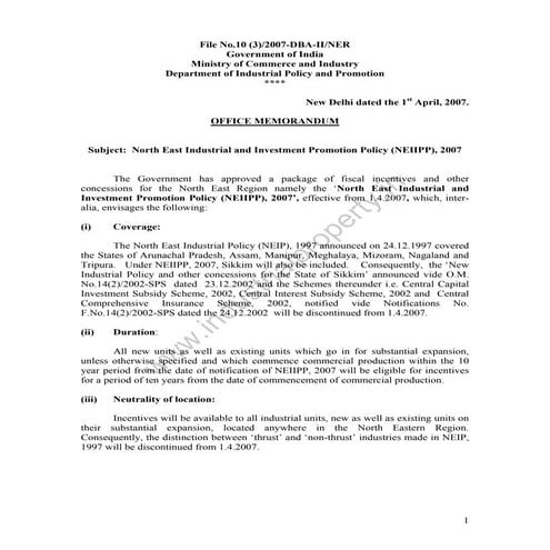 Maharashtra package scheme of incetives 2007 | PDF