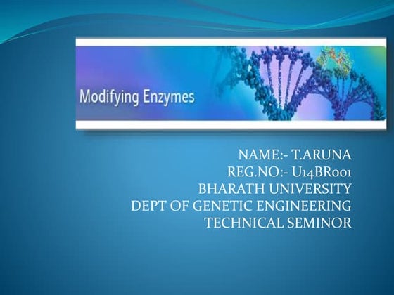DNA modifying enzymes | PPT