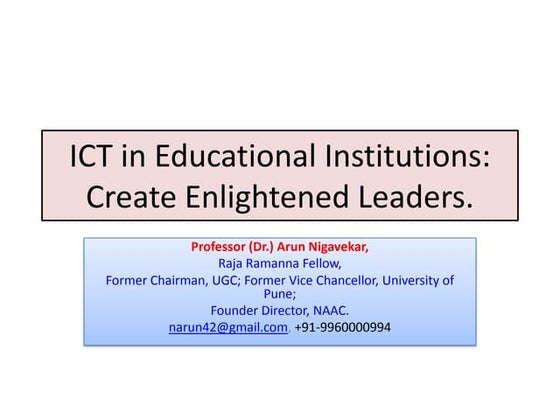ICT IN EDUCATION PRESENTATION | PDF
